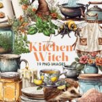 The Kitchen Witch Illustrative Clip Art – Moss & Magic