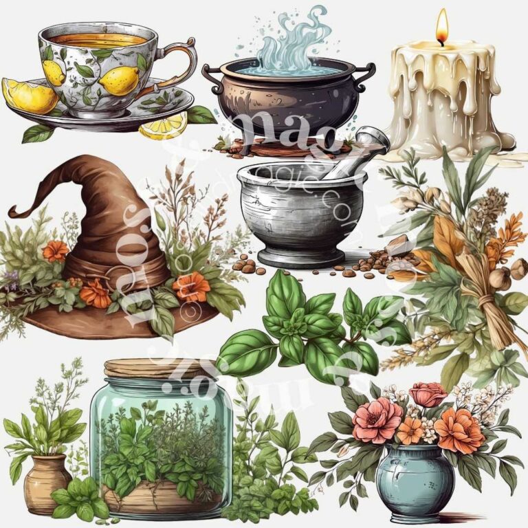 The Kitchen Witch Illustrative Clip Art – Moss & Magic